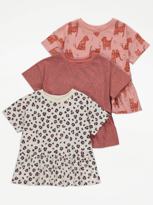 Assorted Leopard Print Tops 3 Pack | Kids | George at ASDA