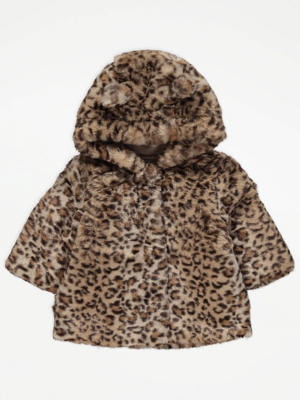 Leopard Print Faux Fur Coat | Baby | George at ASDA