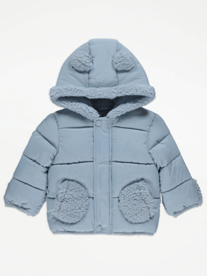 Light Blue Padded Fleece Lined Jacket | Baby | George at ASDA