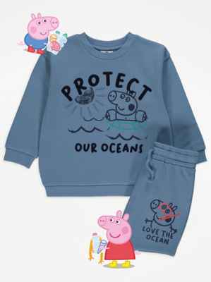 Peppa Pig Oceans George Pig Sweatshirt and Shorts Outfit | Kids ...