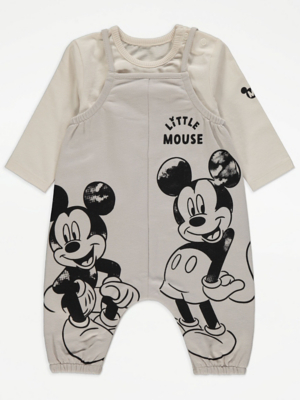Disney Mickey Mouse Dungarees and Top Outfit | Baby | George at ASDA