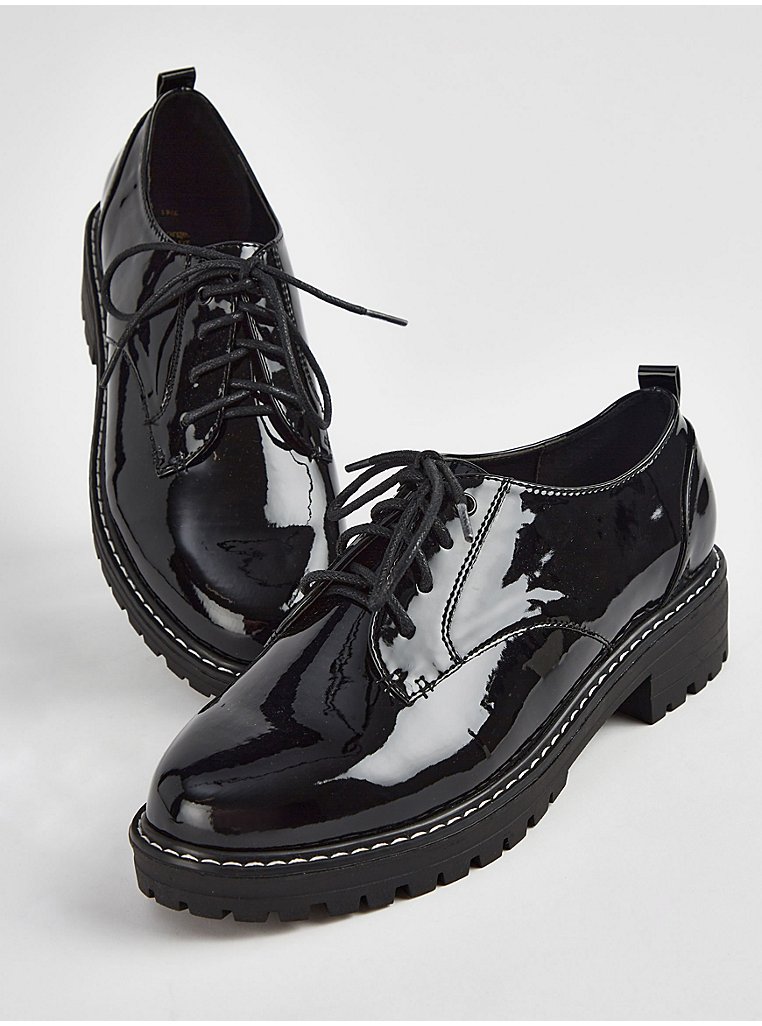 Black Patent Lace Up Shoes | Women | George at ASDA Black Patent Lace Up Shoes | Women | George at ASDA