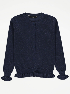 Navy Sparkle Frill Cardigan | Kids | George at ASDA