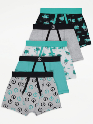 Assorted Gamer Print Boxers 5 Pack | Kids | George at ASDA