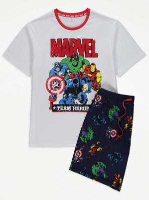 Marvel Team Heroes Graphic Print Pyjamas | Men | George at ASDA