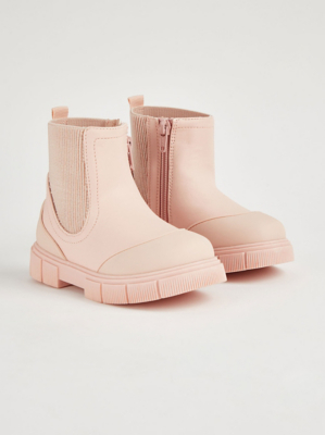Pink Panelled Lug Boot | Kids | George at ASDA