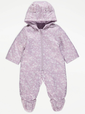 Purple Floral Puddlesuit | Baby | George at ASDA