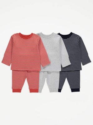 Red Striped Pyjamas 3 Pack | Baby | George at ASDA