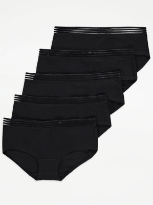 Black Modal Soft Touch Short Knickers 5 Pack | Lingerie | George at ASDA