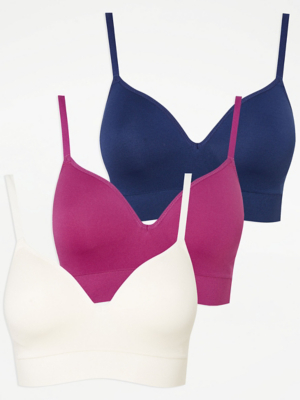 DD+ Non-wired Moulded Seamfree Full Cup Bras 3 Pack | Lingerie | George ...