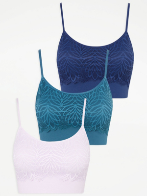 Lace Non Wired Comfort Bras 3 Pack | Lingerie | George at ASDA
