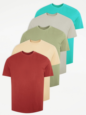Green Basic T-Shirts 5 Pack | Men | George at ASDA