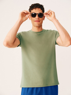 Khaki Basic Crew Neck T-Shirt | Men | George at ASDA