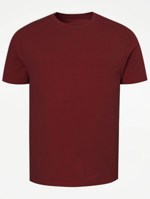 Burgundy Basic Jersey Crew Neck T-Shirt | Men | George at ASDA