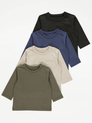 Assorted Plain Long Sleeve Tops 4 Pack | Baby | George at ASDA