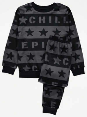 Grey Epic Chill Fleece Pyjamas Giftbound Set | Kids | George at ASDA