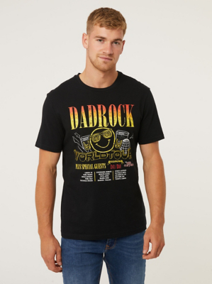 Black Dad Rock T-Shirt | Men | George at ASDA