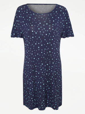 Navy Star Print Night Dress | Women | George at ASDA