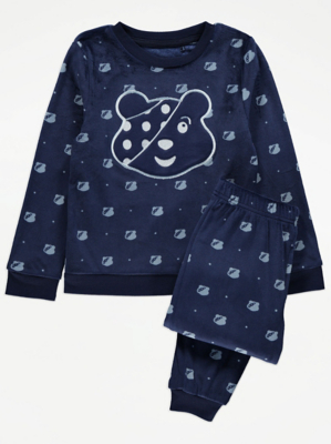 Children In Need Navy Fleece Pyjamas | Kids | George at ASDA