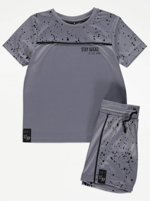 Grey Football T-Shirt and Shorts Outfit | Kids | George at ASDA