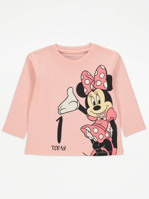 Disney Minnie Mouse Pink ‘1 Today’ Character Top | Sale & Offers ...