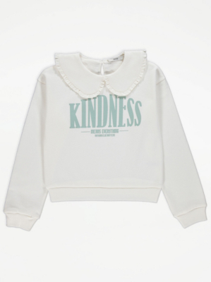 White Frill Collar Kindness Jumper | Kids | George at ASDA