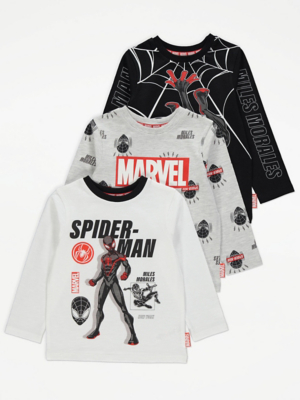 Marvel Spider-Man Character Print Long Sleeve Tops 3 Pack | Kids ...