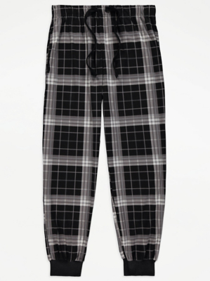 Grey Checked Fleece Pyjama Bottoms | Men | George at ASDA