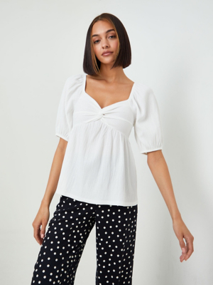 White Twist Front Top | Women | George at ASDA