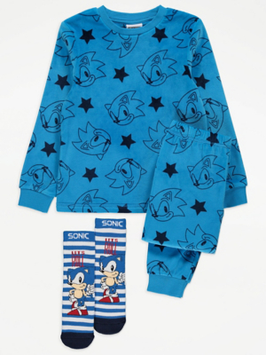 Sonic The Hedgehog Character Fleece Pyjamas and Socks Set | Kids ...