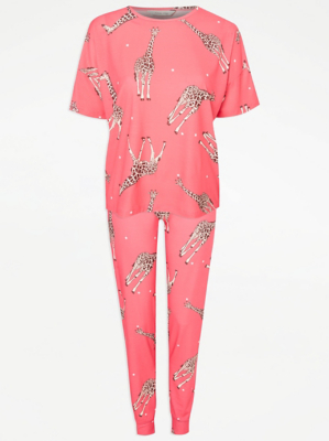 Pink Giraffe Print Pyjamas | Women | George at ASDA