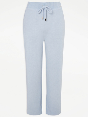 Light Blue Soft Knitted Wide Leg Pyjama Bottoms | Sale & Offers ...