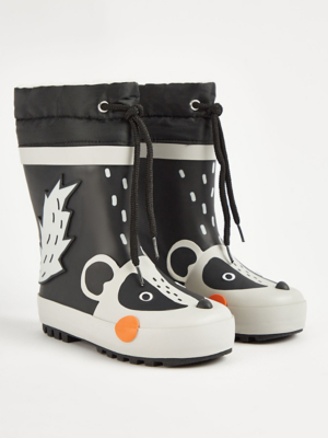 First Walkers Badger Print Cuffed Wellington Boots | Kids | George at ASDA