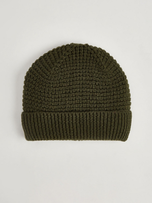 Khaki Knitted Beanie Hat | Men | George at ASDA