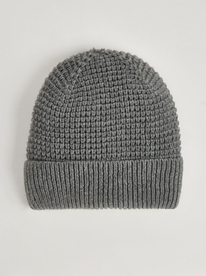 Grey Chunky Knit Hat | Men | George at ASDA