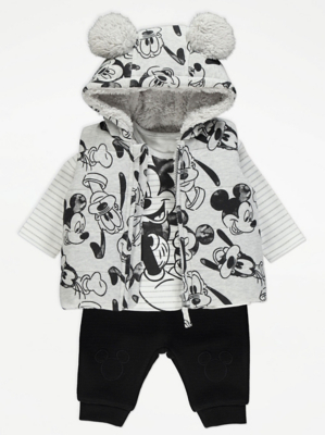 Disney Mickey Mouse Grey Gilet Outfit | Baby | George at ASDA
