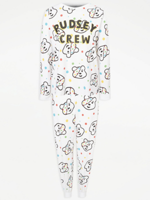 Children In Need White Pudsey Crew Spot Pyjamas | Lingerie | George at ASDA