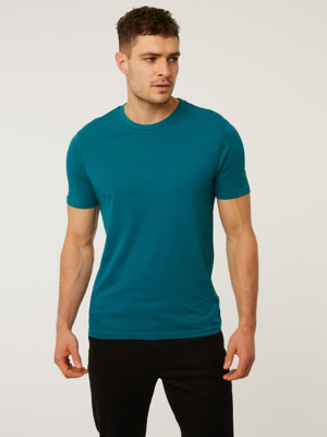 Teal Basic Jersey Crew Neck T-Shirt | Men | George at ASDA