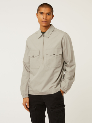 Grey Quarter Zip Jacket | Men | George at ASDA