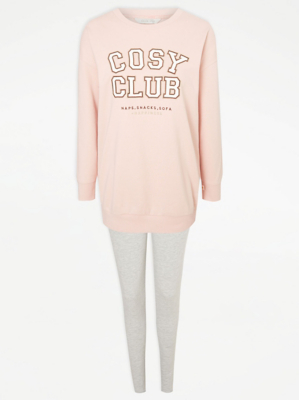 Pink Cosy Club Sweat Pyjamas | Sale & Offers | George at ASDA