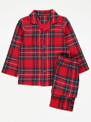 Matching Red Traditional Checked Shirt Pyjamas | Baby | George at ASDA