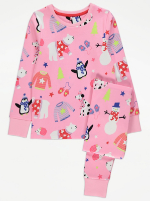 Pink Christmas Pyjamas | Kids | George at ASDA