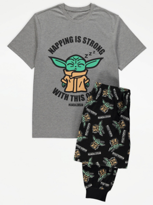 Disney Star Wars Yoda Mandalorian Fleece Pyjamas Gift Set | Men ...