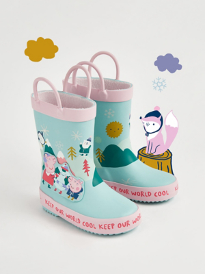 Peppa Pig Aqua Ice Caps Snow Scene Wellington Boots | Kids | George at ASDA