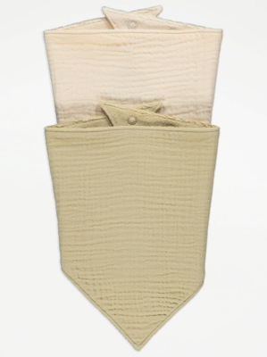 Assorted Olive Cheesecloth Bibs 2 Pack | Baby | George at ASDA
