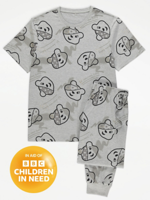 Children In Need Grey Pudsey Print Pyjamas | Collections | George at ASDA