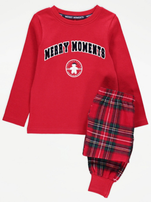 Matching Red Merry Moments Christmas Pyjamas | Kids | George at ASDA