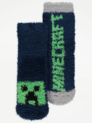 Minecraft Navy Cosy Socks 2 Pack | Kids | George at ASDA