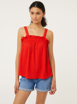 Red Frill Cami Top | Women | George at ASDA