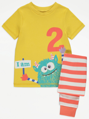 Yellow Monster Age 2 Birthday Pyjamas | Kids | George at ASDA